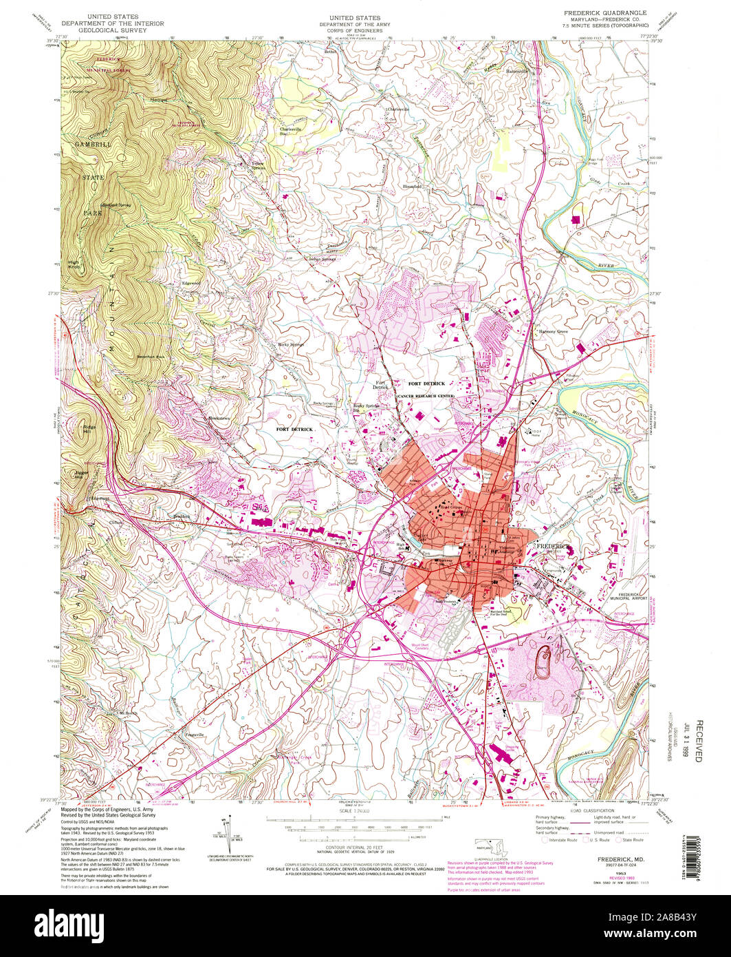 Frederick maryland map hi-res stock photography and images - Alamy