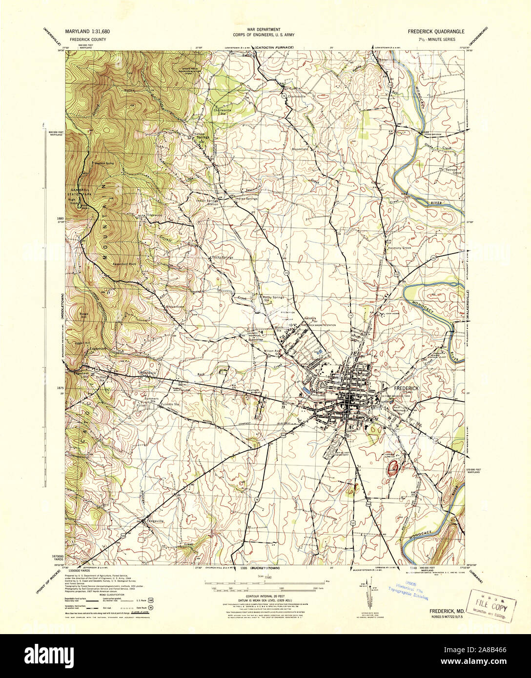 Frederick maryland map hi-res stock photography and images - Alamy