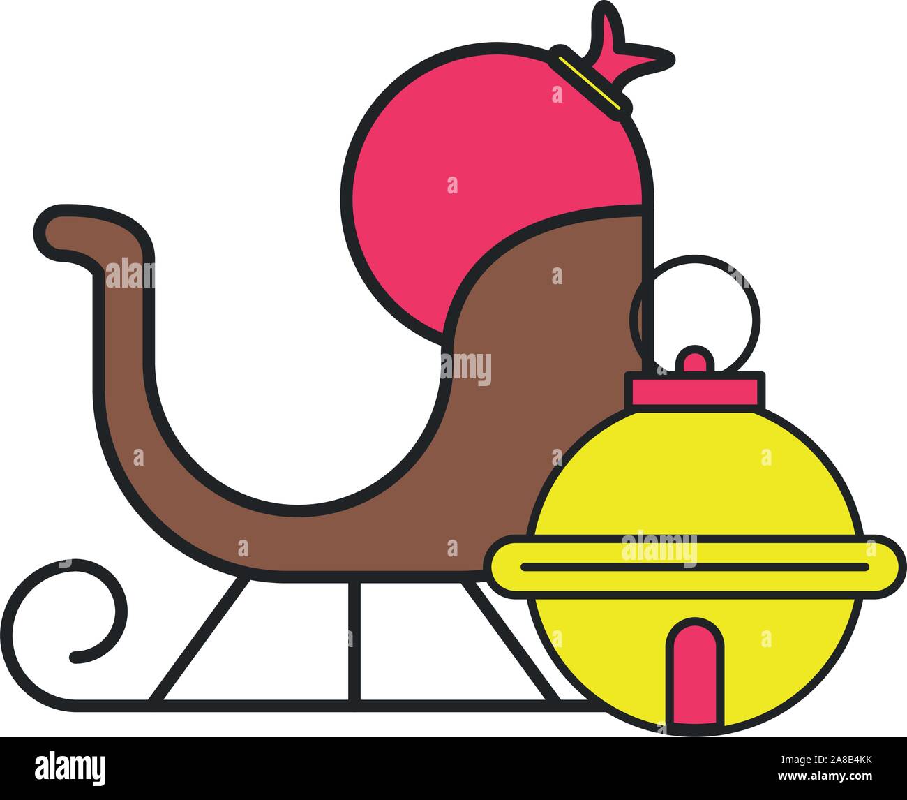 merry christmas sled carriage icon Stock Vector Image & Art - Alamy