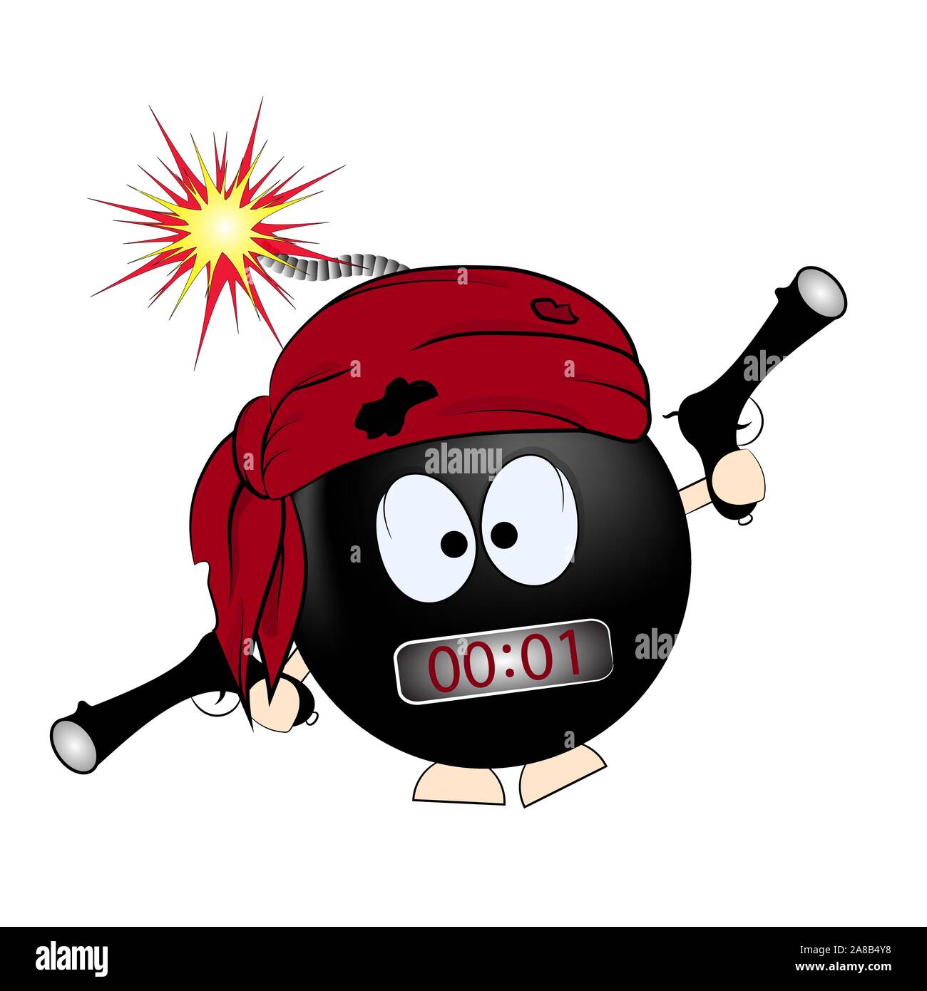 black bomba. pirate cartoon vector illustration. t-shirtart. t ...