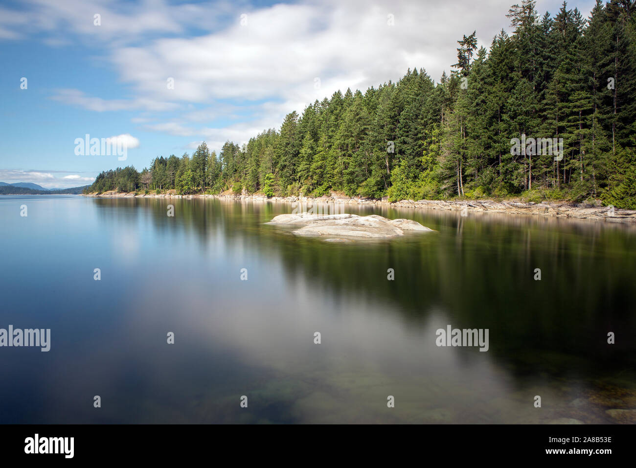 Beautiful view of the shoreline in Saltery Bay Park and campground ...