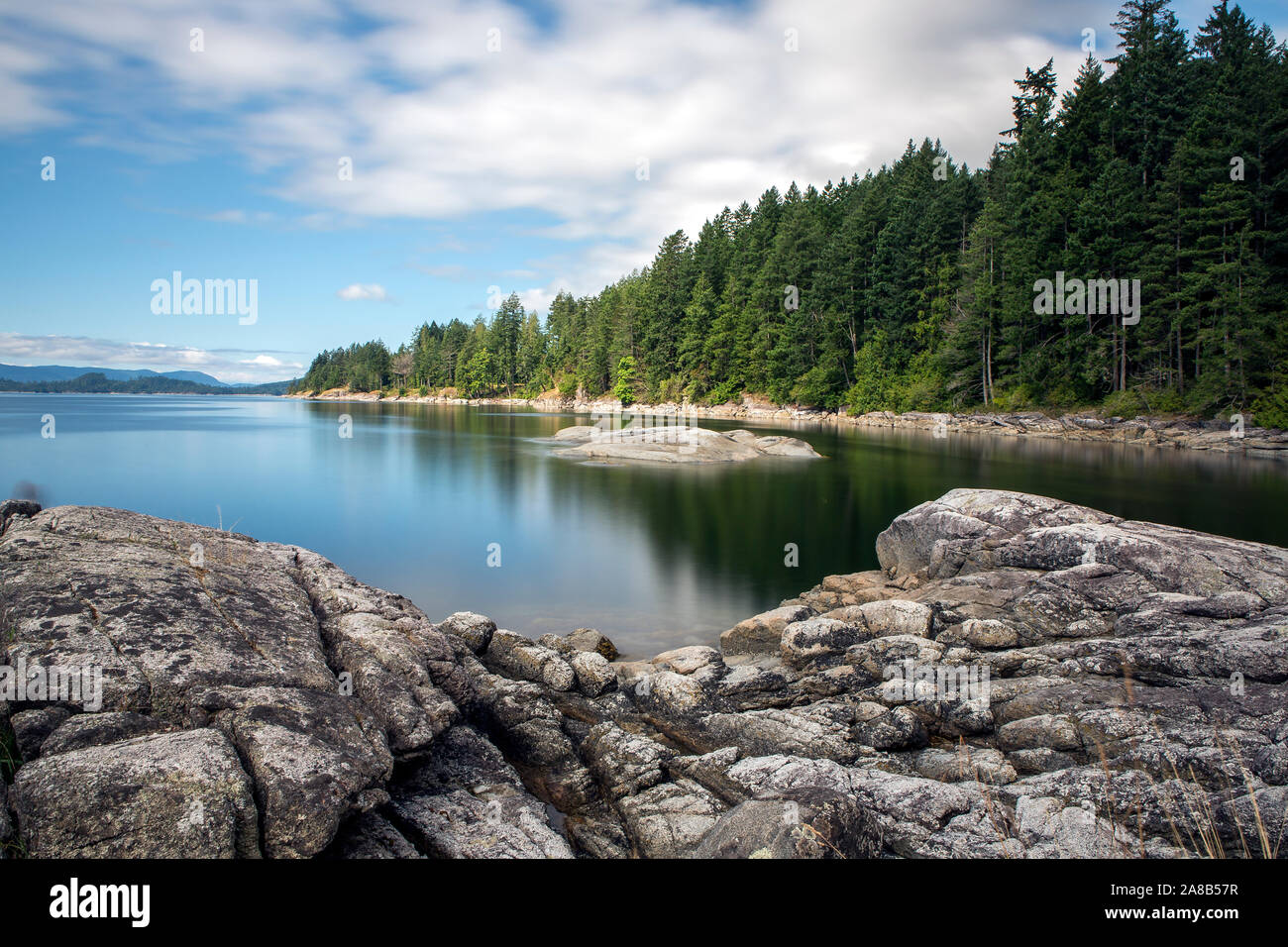 Beautiful view of the shoreline in Saltery Bay Park and campground ...