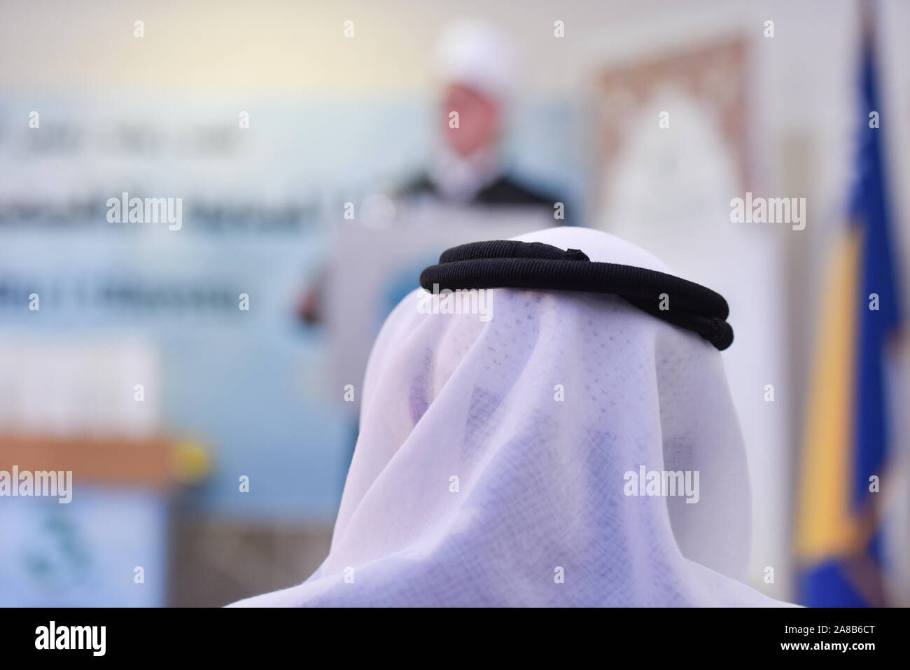Islamic conference, imam, muslim's leaders at the islamic and arabic ...