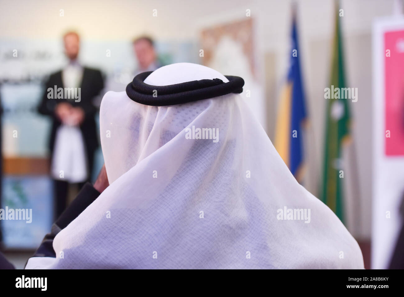 Islamic conference, imam, muslim's leaders at the islamic and arabic ...