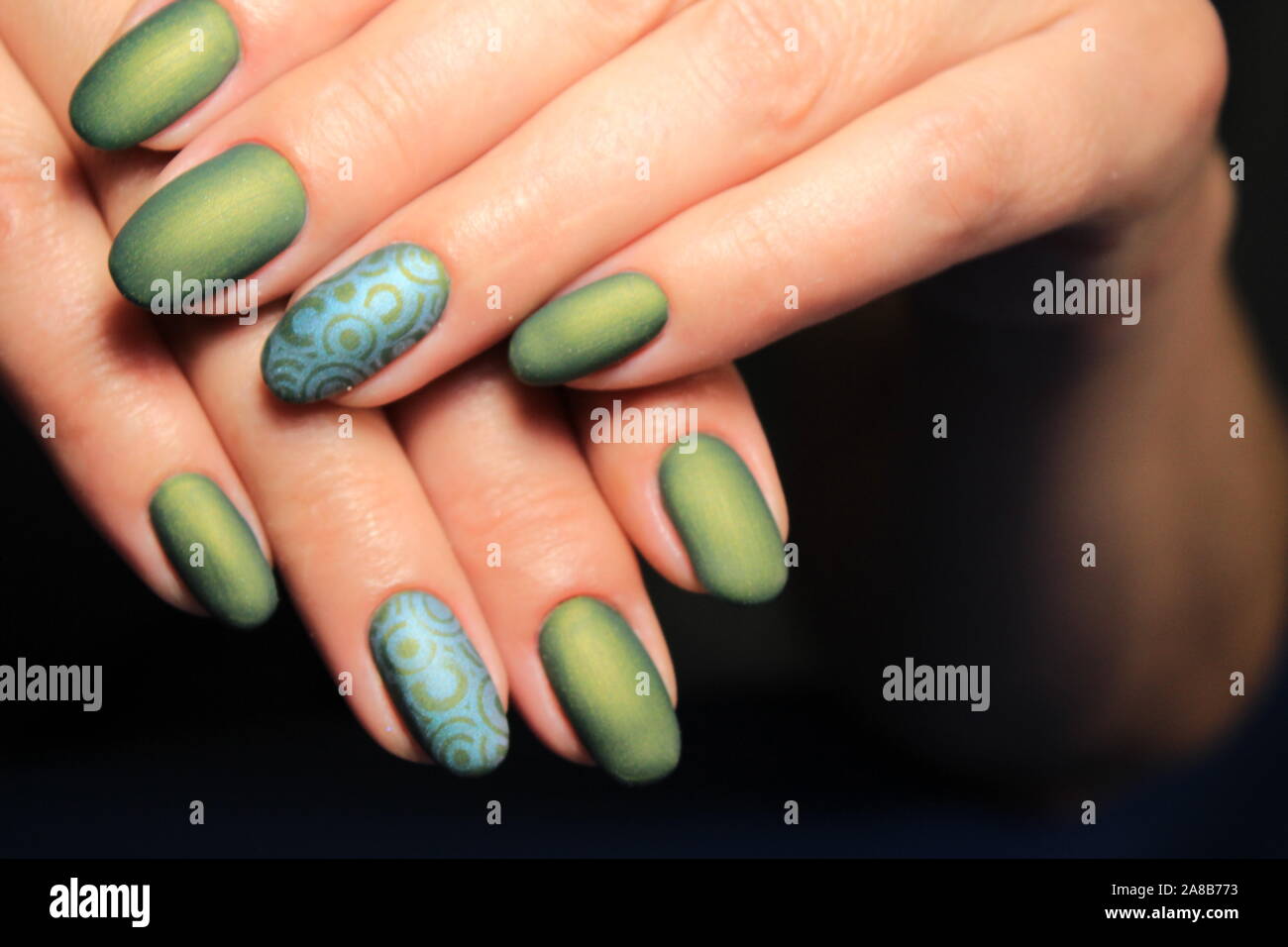 Green manicure hi-res stock photography and images - Alamy