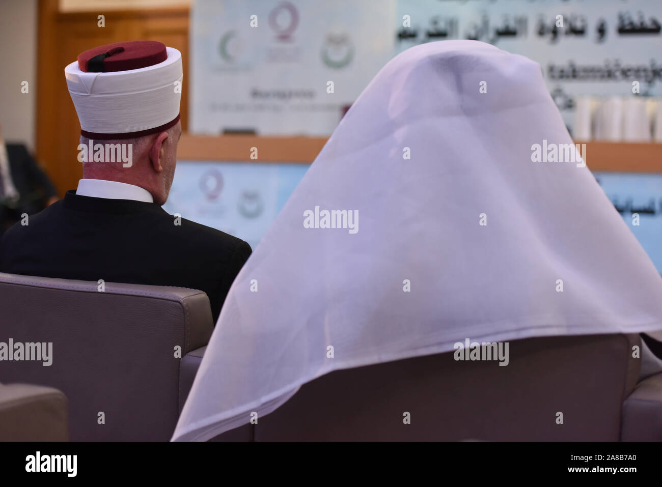 Islamic conference, imam, muslim's leaders at the islamic and arabic ...