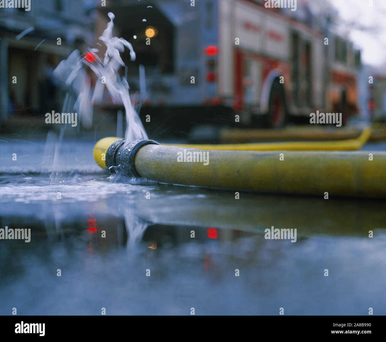 Water leaking from a fire hose, Lancaster, Lancaster County ...