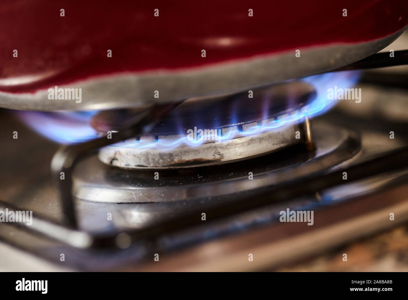 Detail of a gas stove Stock Photo - Alamy