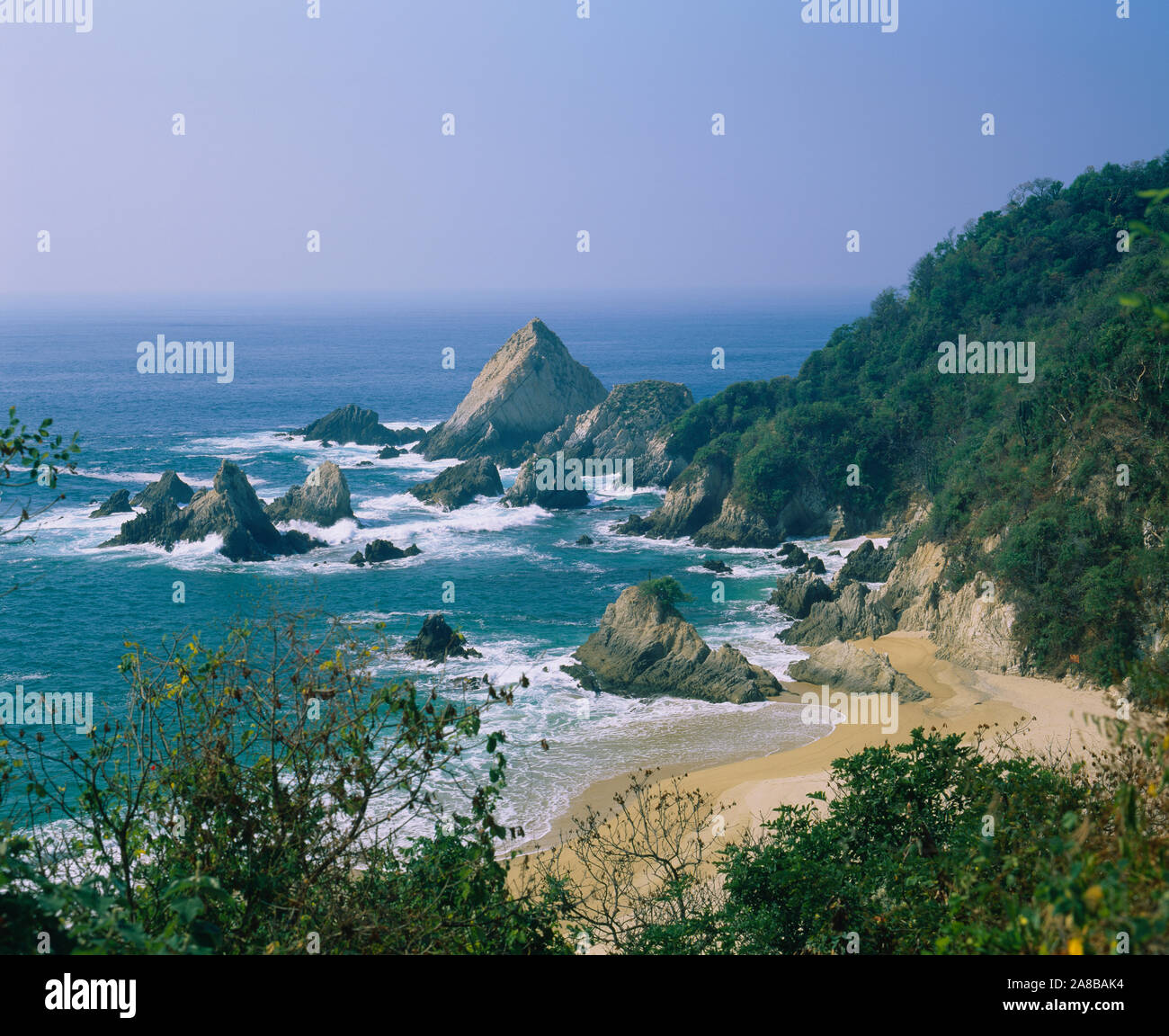 Rocks on the beach, Mexico Stock Photo - Alamy