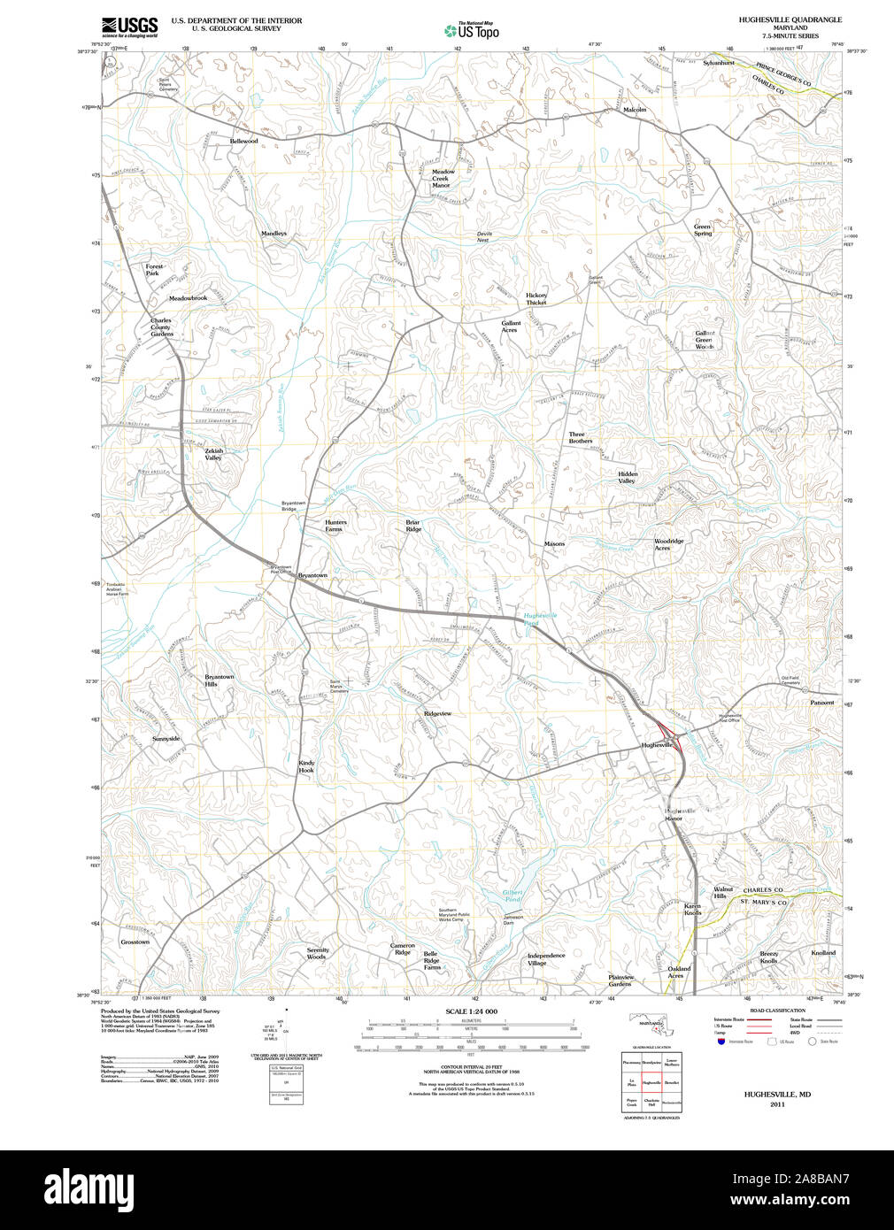 Hughesville map hi-res stock photography and images - Alamy