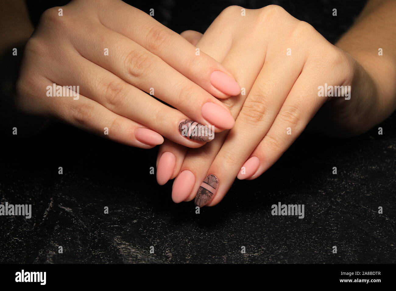 stylish nails manicure Stock Photo - Alamy