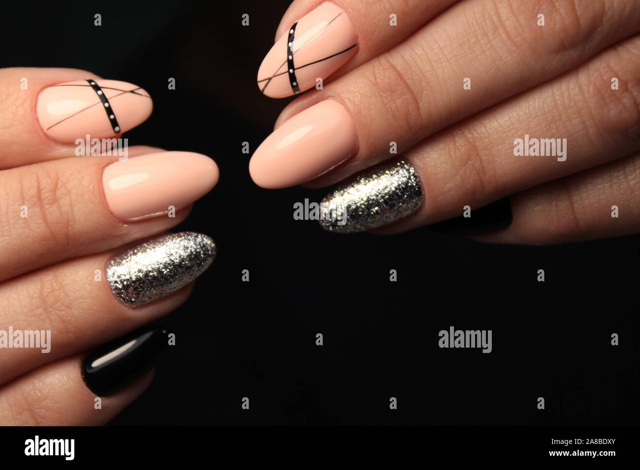 beautiful nails manicure Stock Photo - Alamy