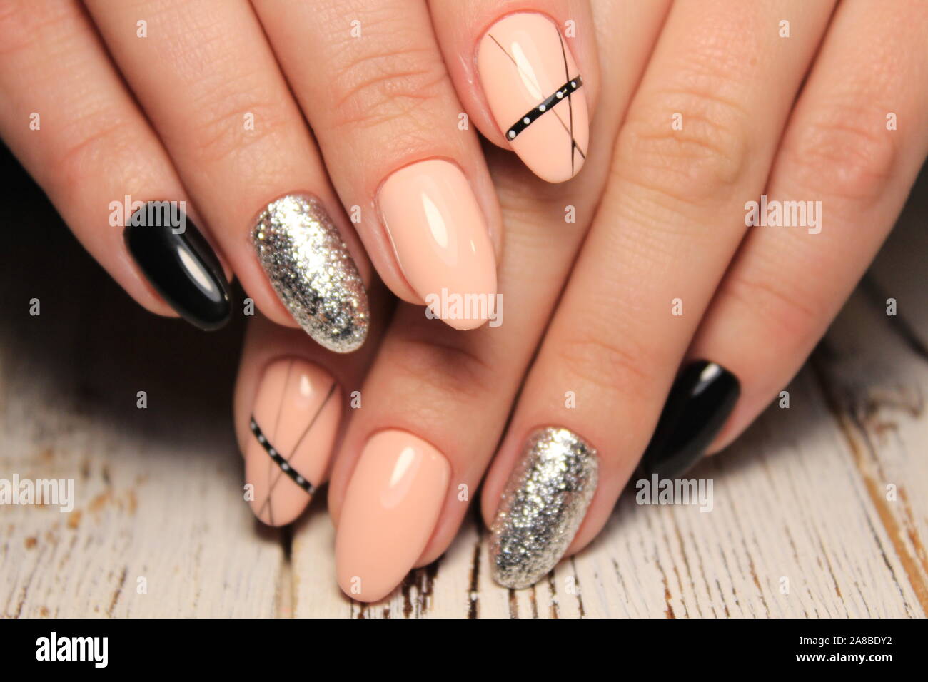 beautiful manicure design Stock Photo - Alamy
