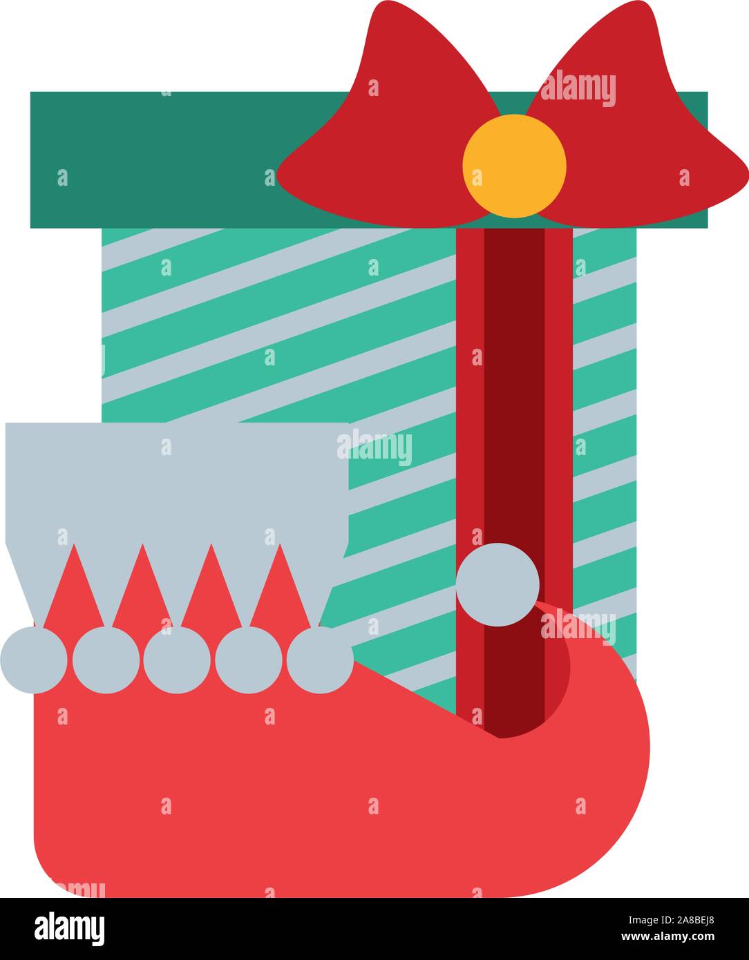 merry christmas gift with elf boot Stock Vector Image & Art - Alamy