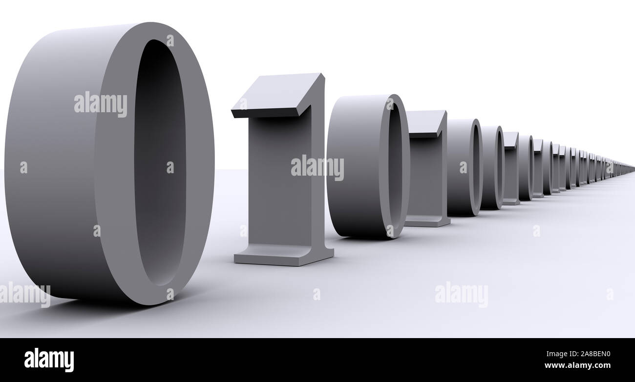 Binary digits in a row Stock Photo - Alamy