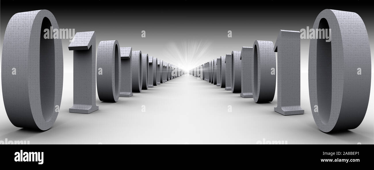 Binary digits in a row Stock Photo - Alamy