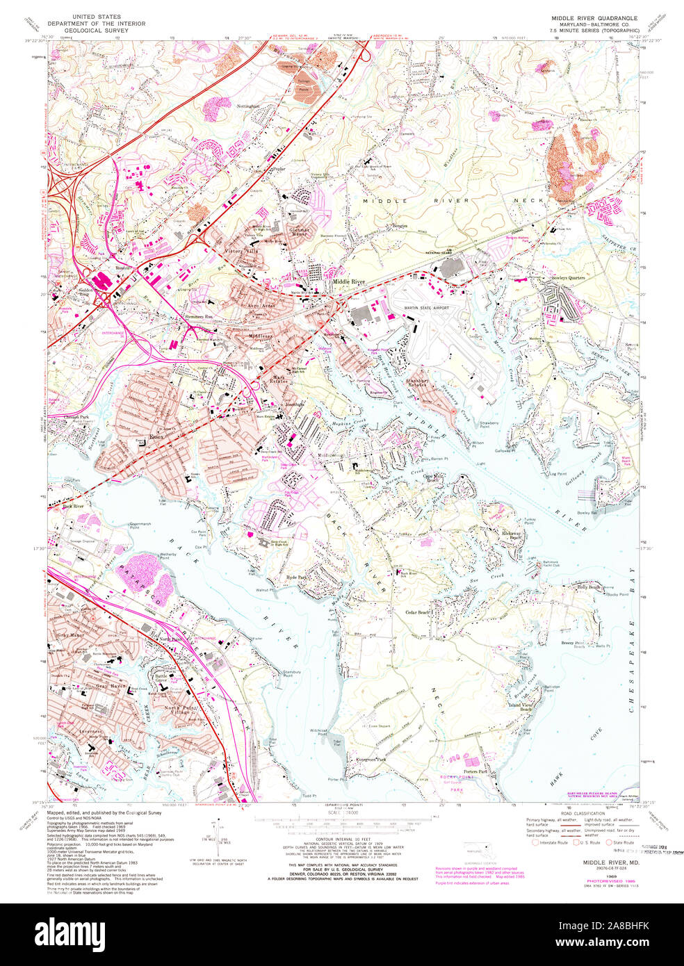 Map of middle river Cut Out Stock Images & Pictures - Alamy