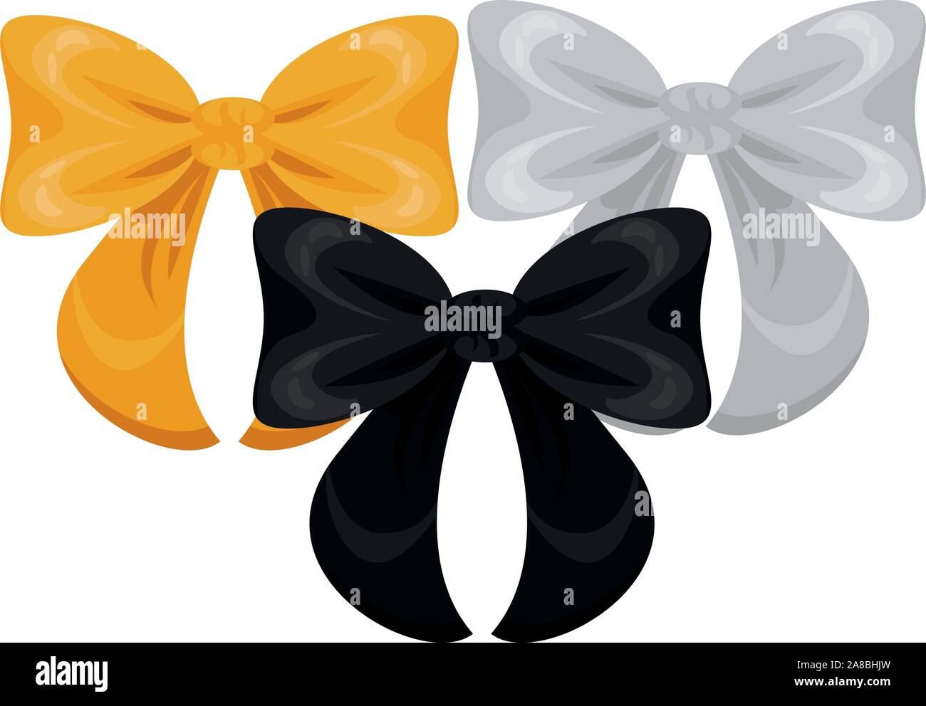 Ribbon bows set simple Stock Vector Images - Alamy