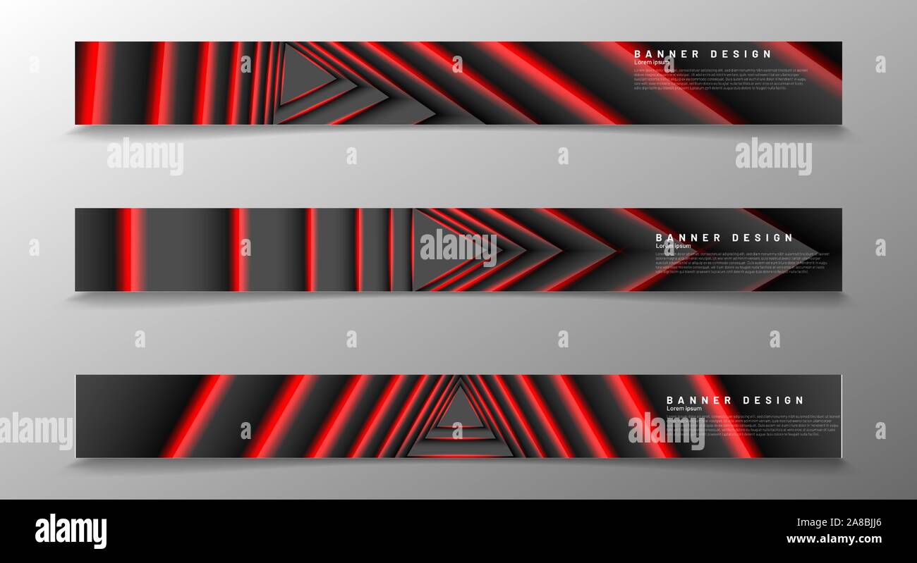 Collection of modern abstract style banners. The optical illusion ...