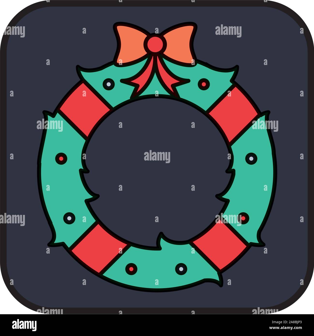 merry christmas wreath crown icon Stock Vector Image & Art - Alamy