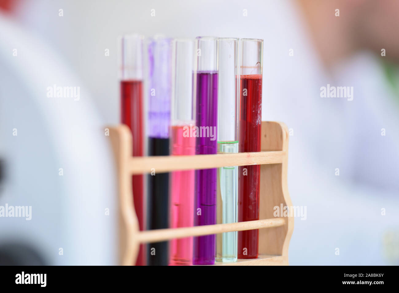 Microbiological pipette in the genetic laboratory. Science laboratory ...