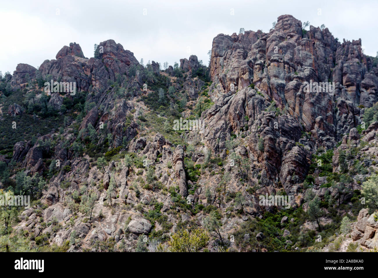A landscape view of Pinnacles National Park in California Stock Photo ...
