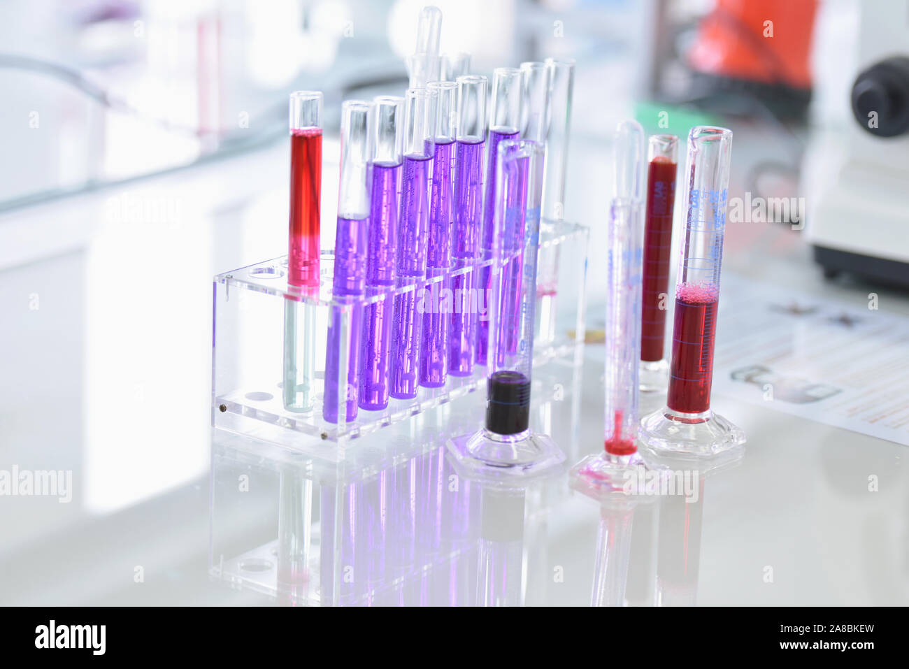 Microbiological pipette in the genetic laboratory. Science laboratory ...