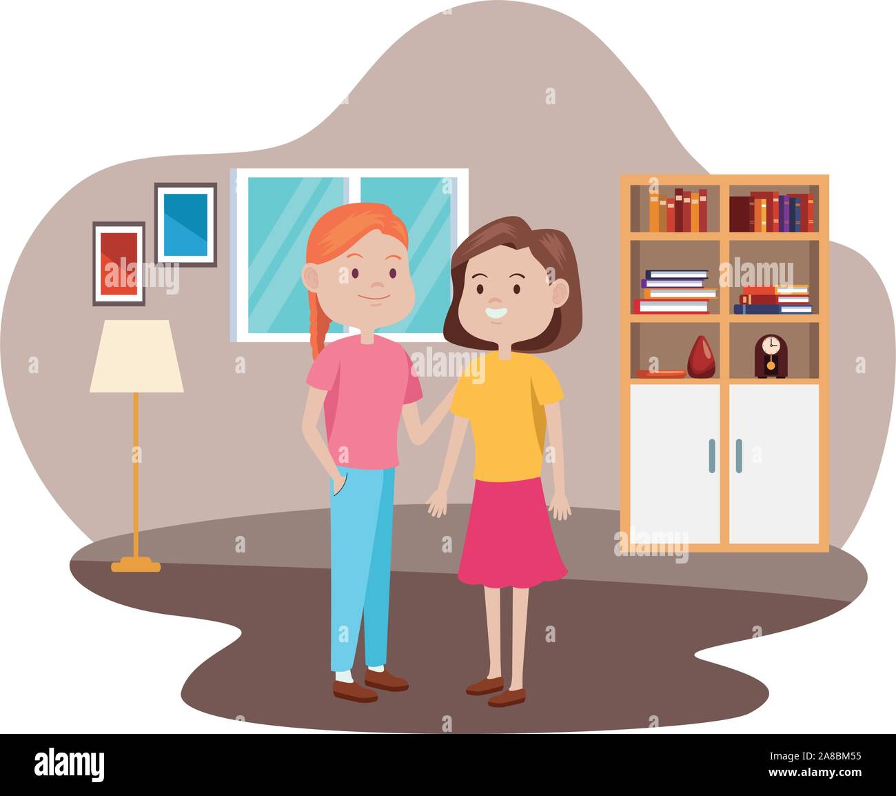 young women characters in the house Stock Vector Image & Art - Alamy