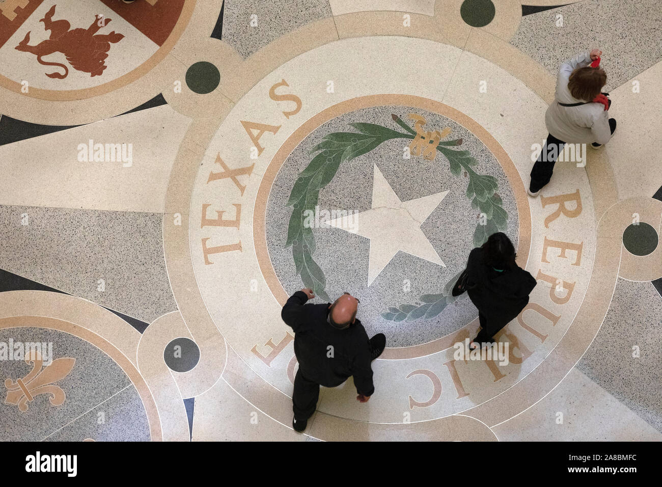 The floor of the rotunda, Texas State Capitol, Austin Texas USA Stock ...