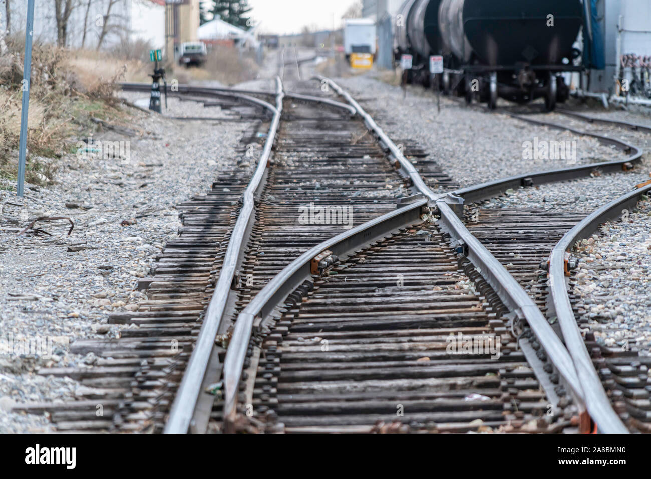 Railway track split hi-res stock photography and images - Alamy
