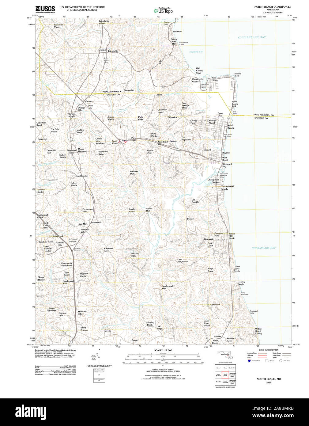 North beach maryland map hi-res stock photography and images - Alamy