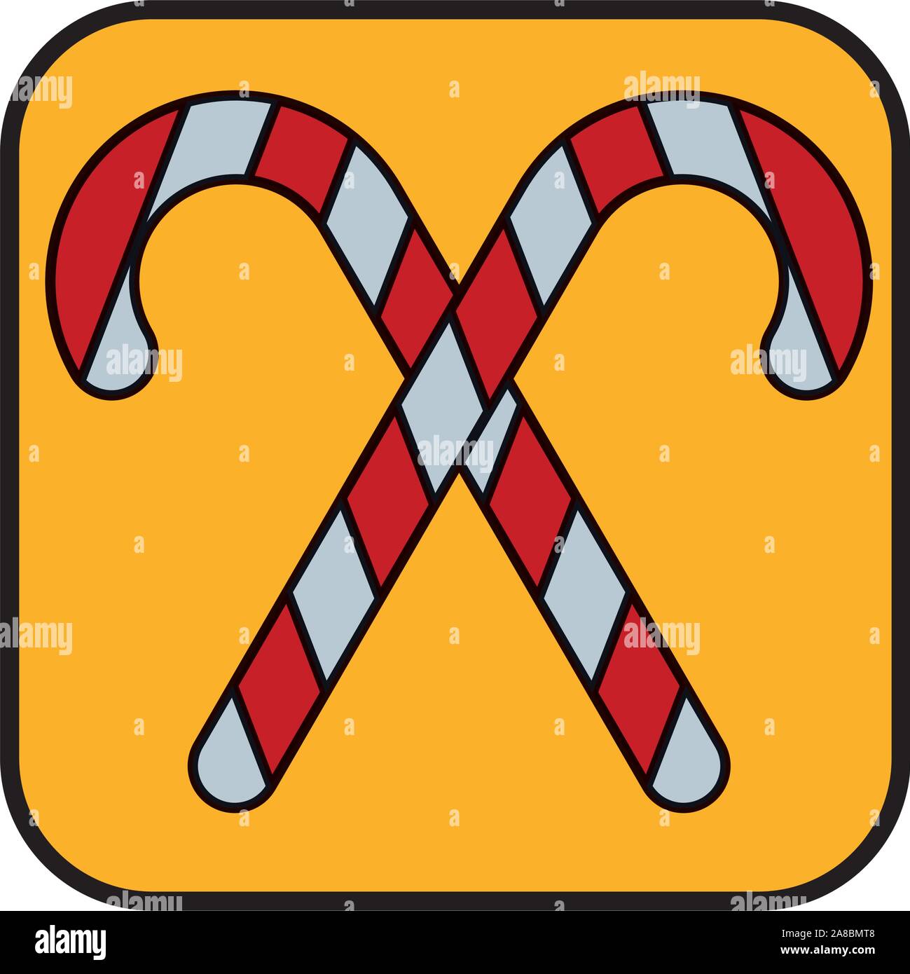 merry christmas sweet canes icon Stock Vector Image & Art - Alamy