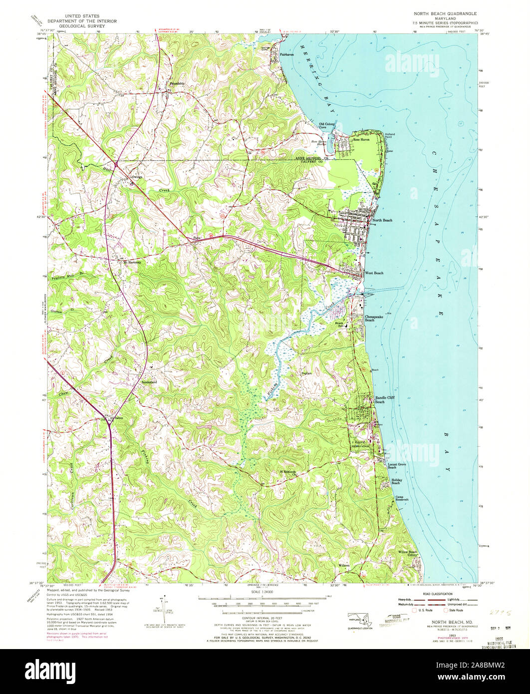 North beach maryland map hi-res stock photography and images - Alamy