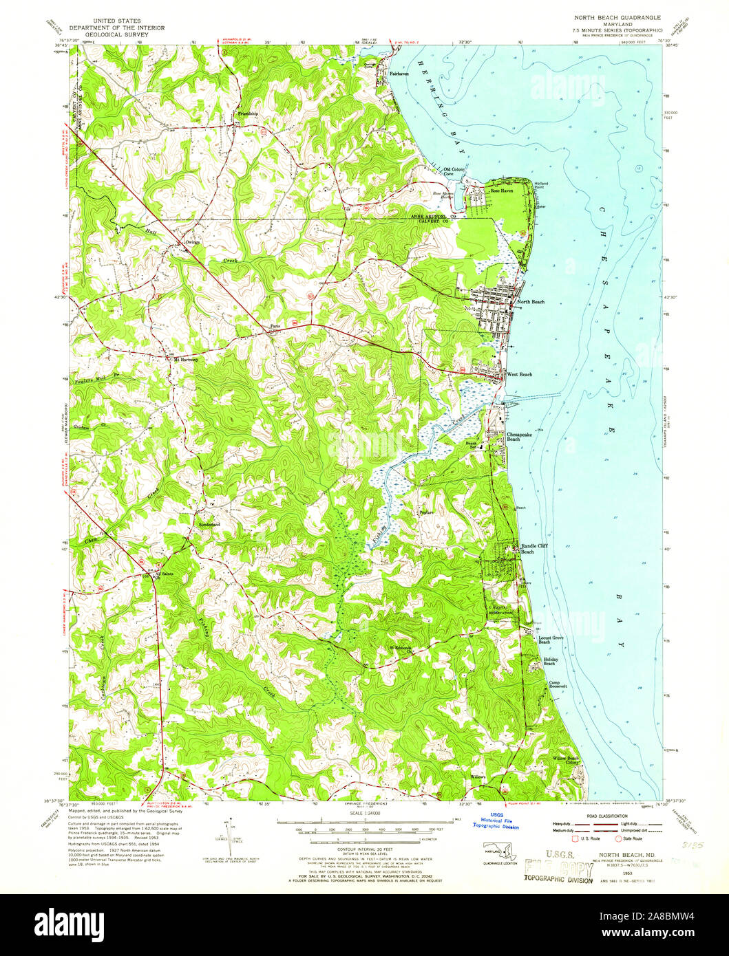 North beach maryland map hi-res stock photography and images - Alamy