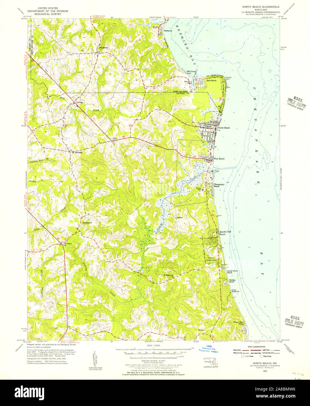 North beach maryland map hi-res stock photography and images - Alamy