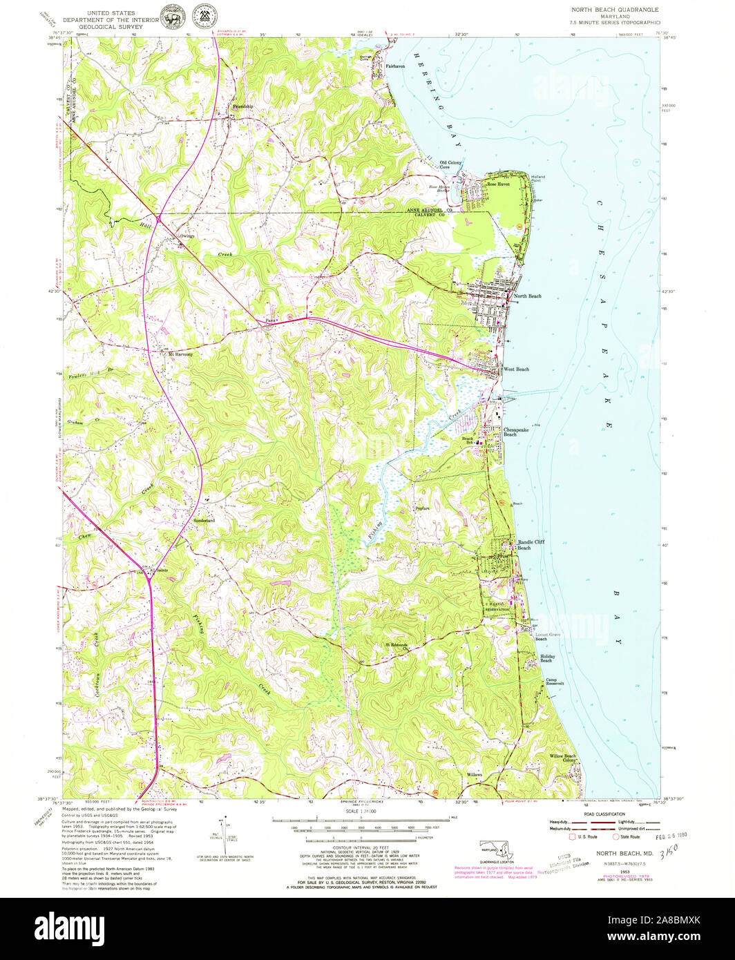 North beach maryland map hi-res stock photography and images - Alamy