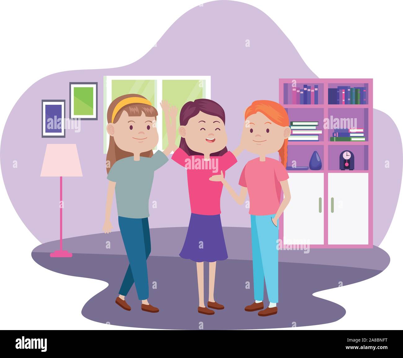 young women characters in the house Stock Vector Image & Art - Alamy