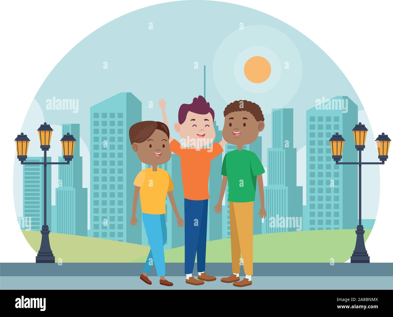young people characters in the park Stock Vector Image & Art - Alamy