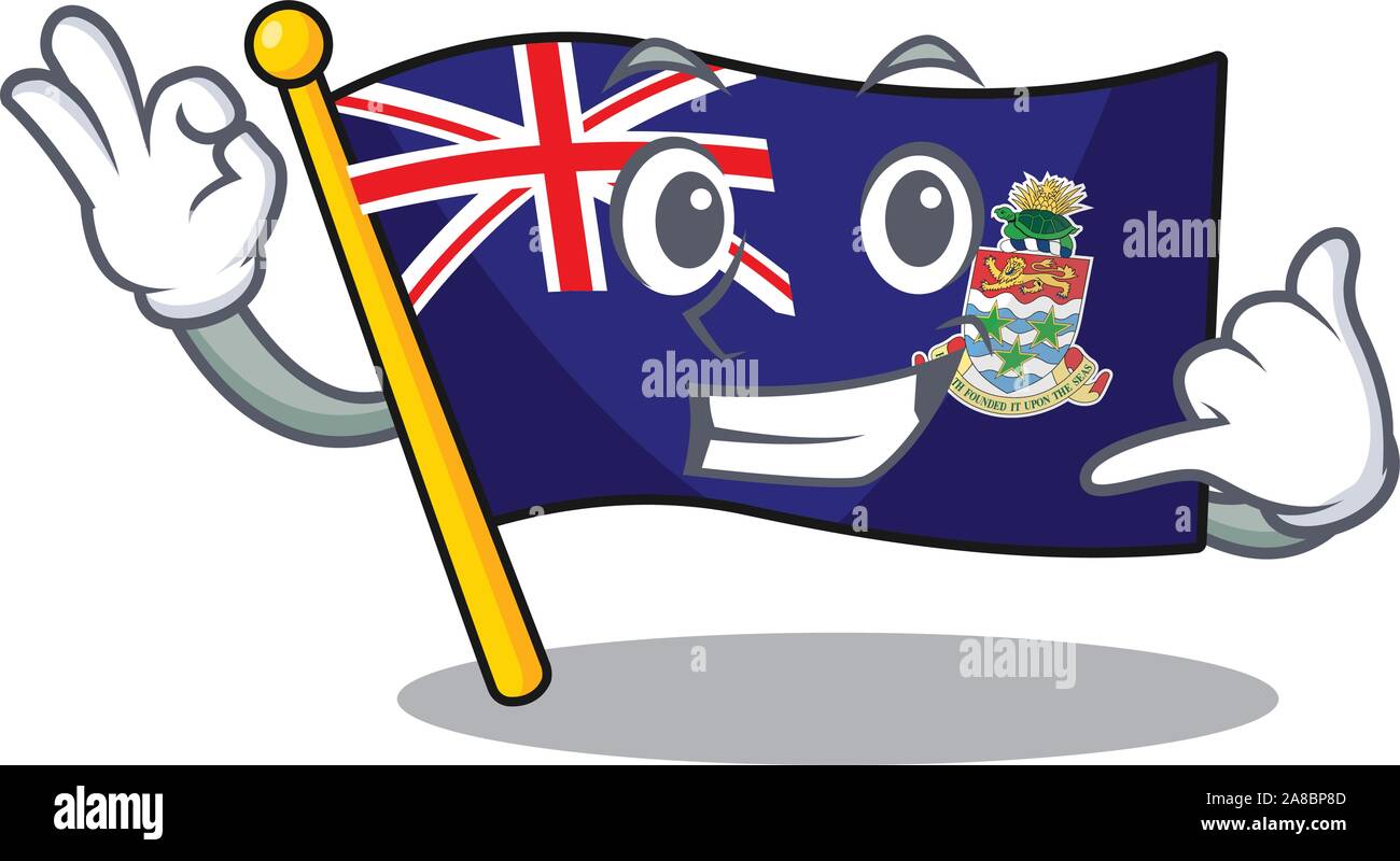 call me happy flag cayman islands with cartoon Stock Vector Image & Art ...