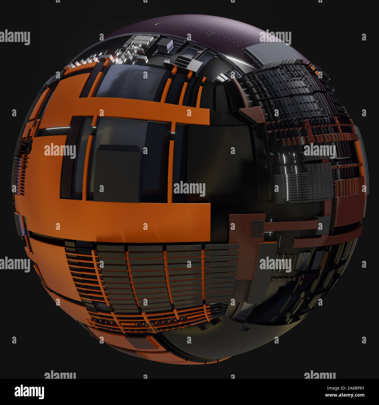 Abstract Hardsurface Sci-Fi Technology Sphere. Space Station Or ...