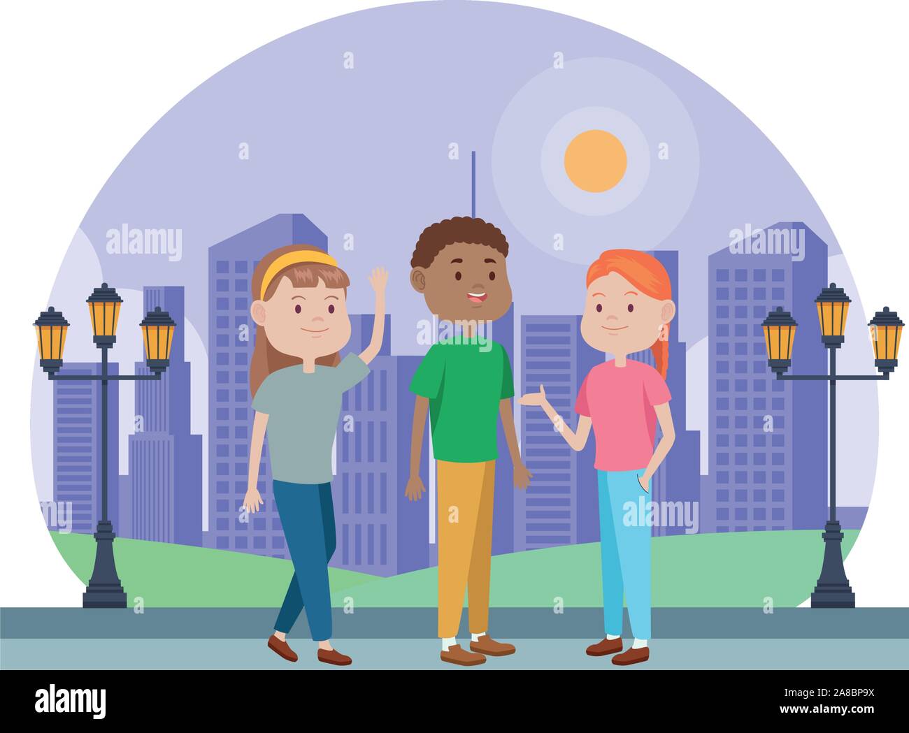 young people characters in the park Stock Vector Image & Art - Alamy