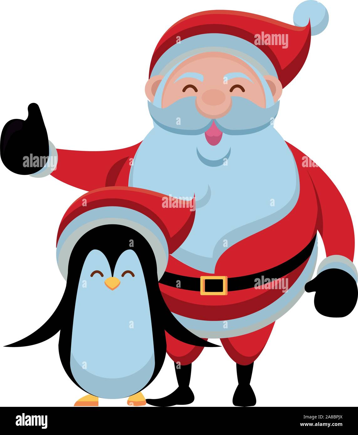 merry christmas santa claus and penguin Stock Vector Image & Art - Alamy