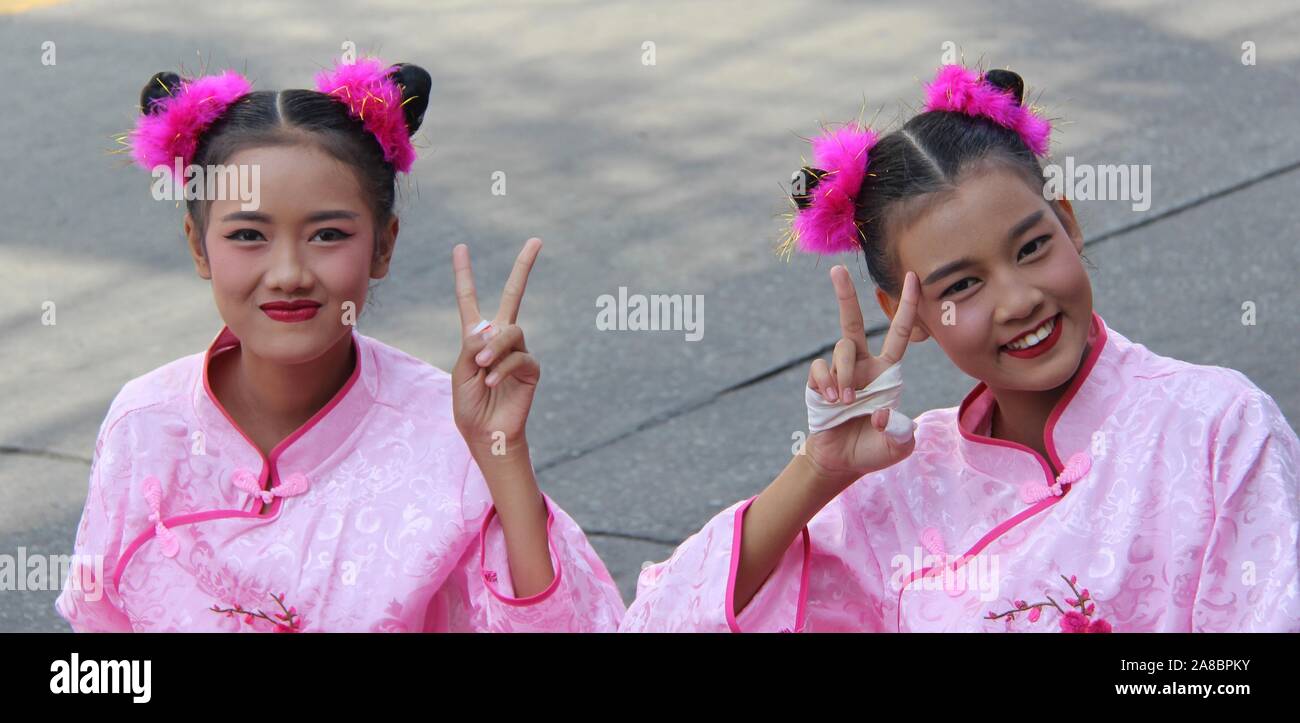 Chinese Dragon dance procession Roi Et, Thailand Stock Photo - Alamy
