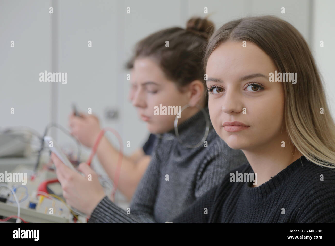 Group of young students in technical vocational training, the lesson in ...