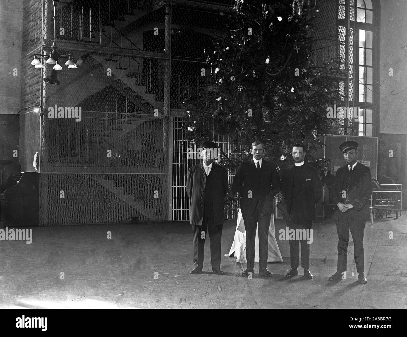 Christmas tree at the district jail for its prisoners ca. 1921-1923 Stock Photo - Alamy