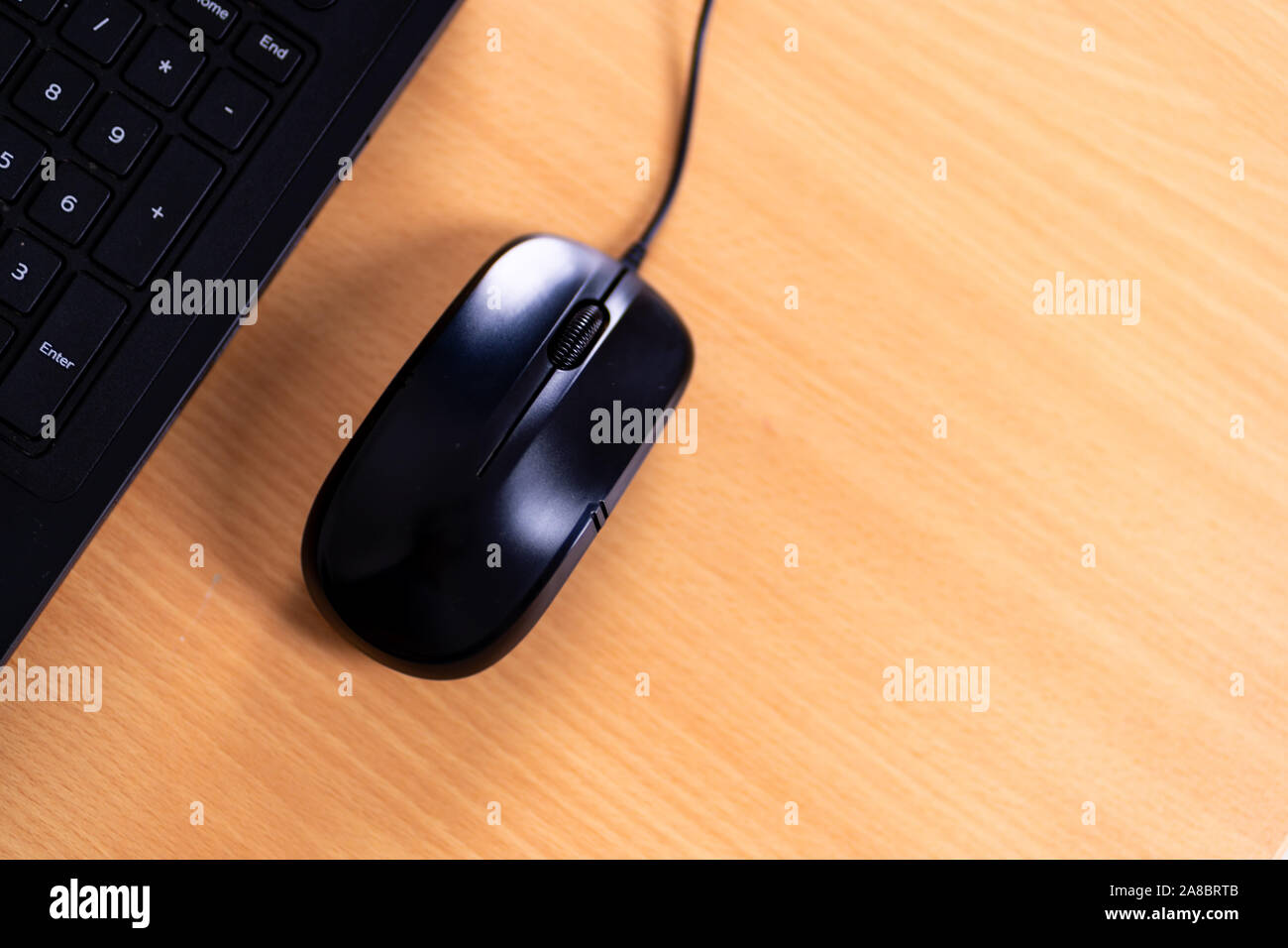 Black wired computer mouse closeup toned Stock Photo - Alamy