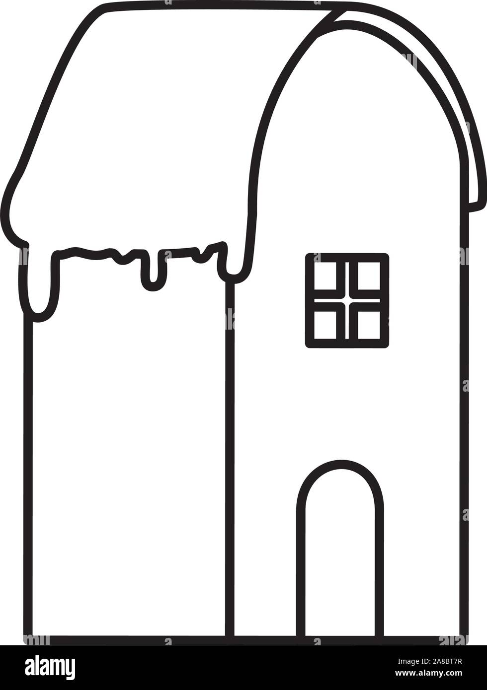 house with snow line style icon Stock Vector Image & Art - Alamy