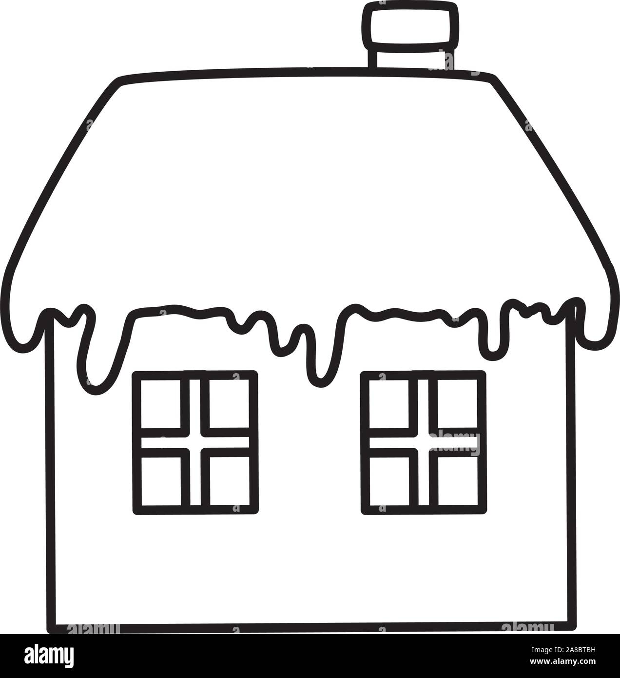 house with snow line style icon Stock Vector Image & Art - Alamy