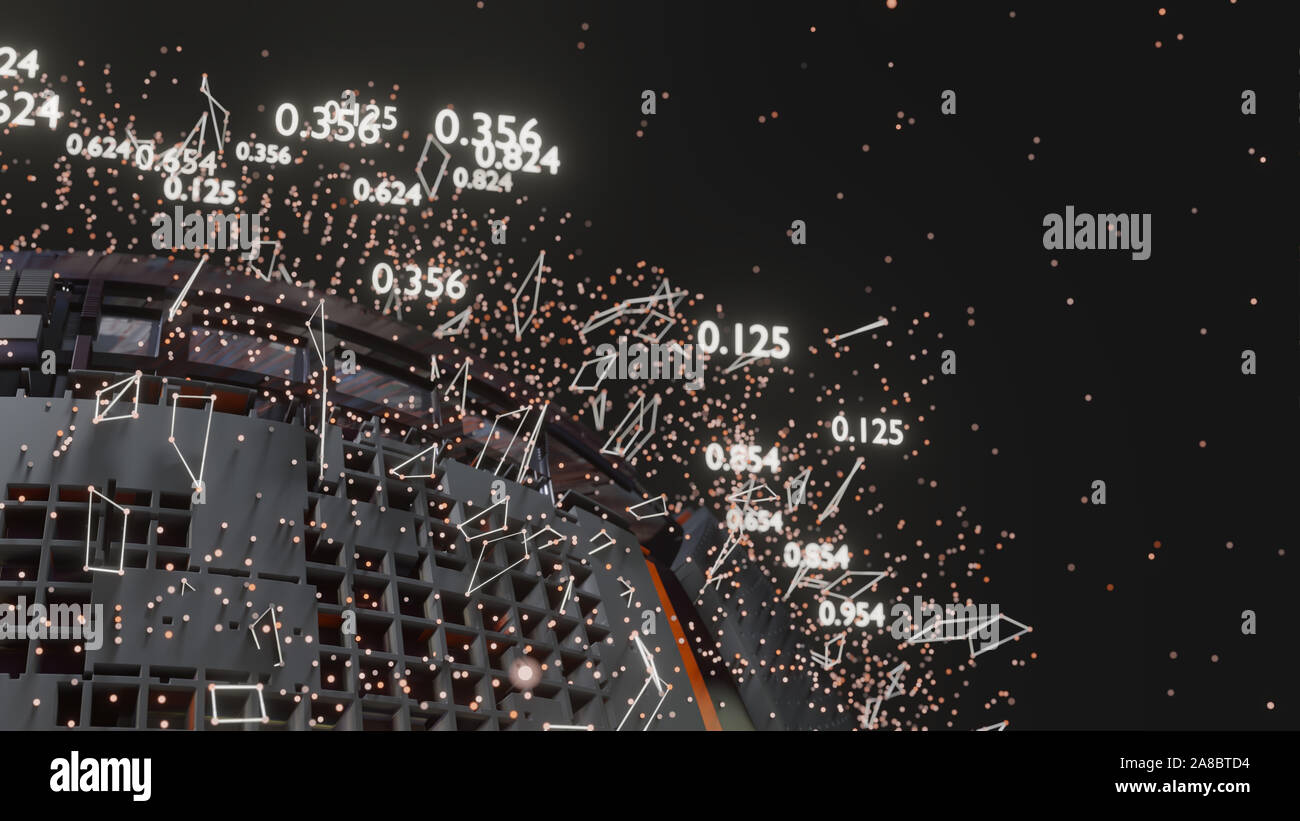 Connection Lines and Dots Around Digital Abstract Cyber PCB Sphere ...