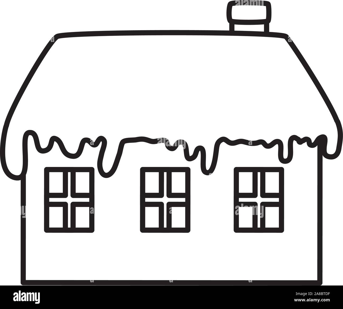 house with snow line style icon Stock Vector Image & Art - Alamy